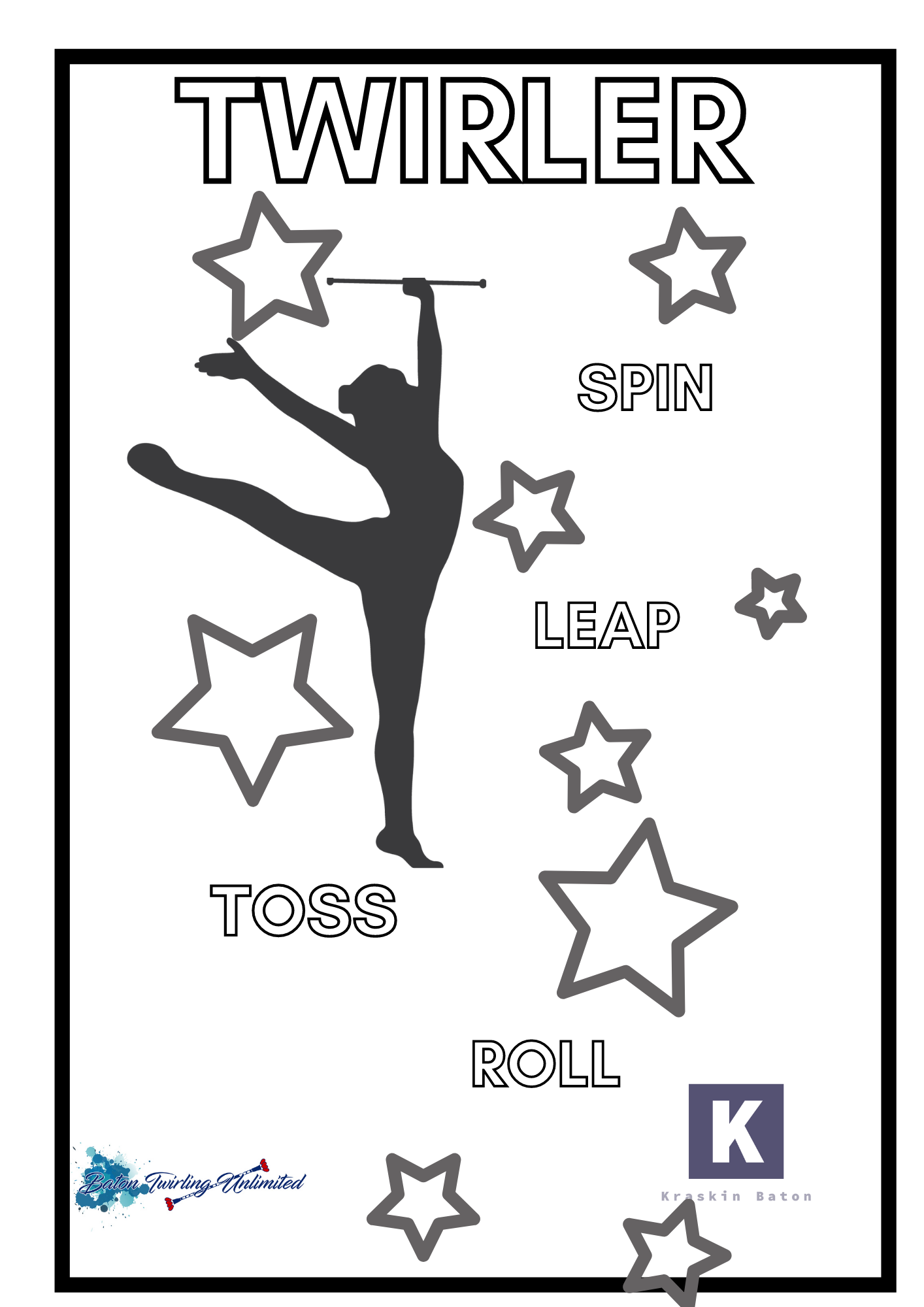 baton twirling coloring pages